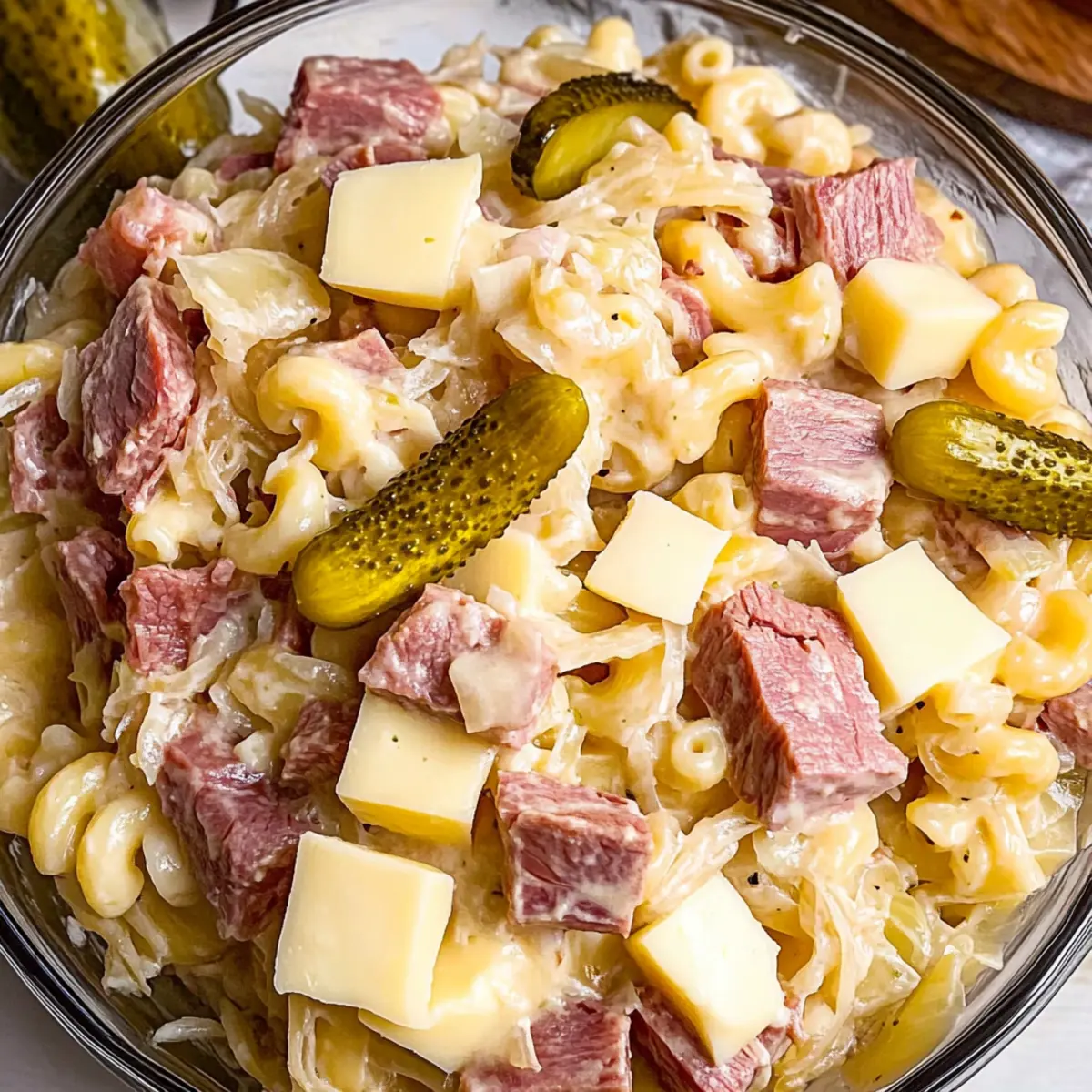 Irresistible Reuben Pasta Salad: Comfort in Every Creamy Bite